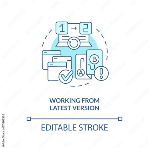 Working From Latest Version Turquoise Concept Icon Source Code Management Practice Abstract