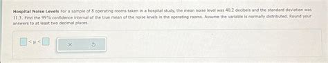 solved hospital noise levels for a sample of 8 ﻿operating