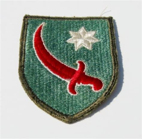 Vintage Military Patch WWII Army Patch Red Sword And White