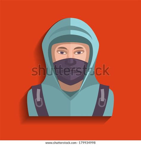 Protester Icon Man Hood Flat Style Stock Vector Royalty Free 179934998 Shutterstock