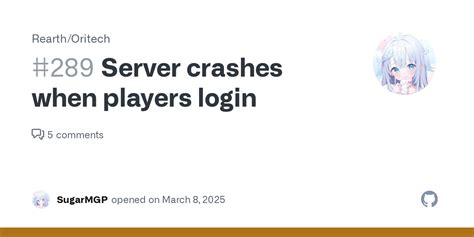 server crashes when players login · issue 289 · rearth oritech · github