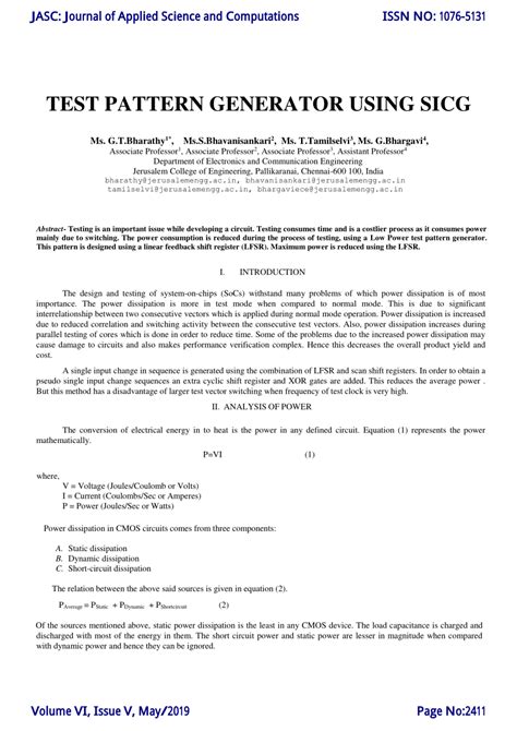 Pdf Test Pattern Generator Using Sicg