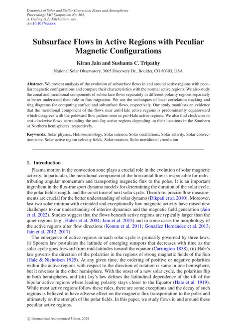 Pdf Subsurface Flows In Active Regions With Peculiar Magnetic