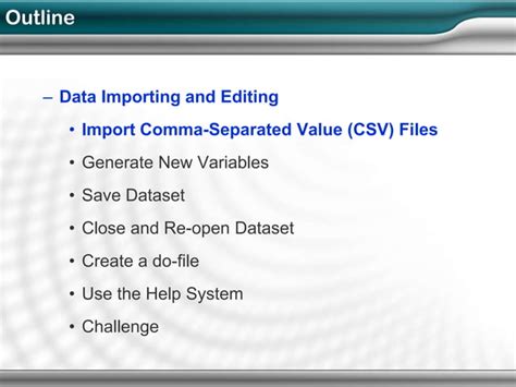 Stata Importing Data Pptx
