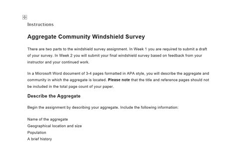 Solution Nsg4076 Week 1 Project Aggregate Community Windshield Survey Scol Tutorials