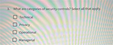 1 What Are Categories Of Security Controls StudyX