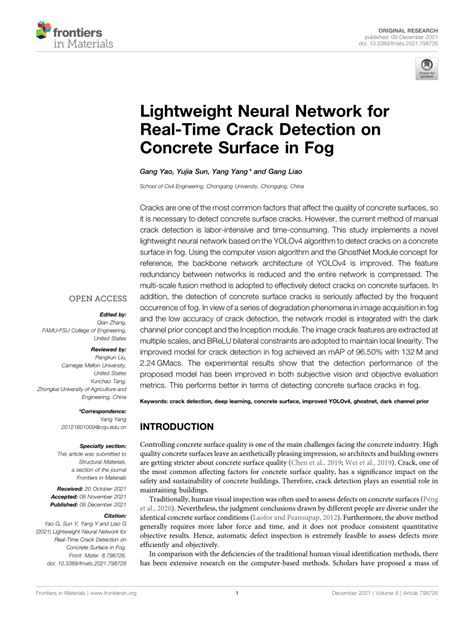 Pdf Lightweight Neural Network For Real Time Crack Detection On Concrete Surface In Fog