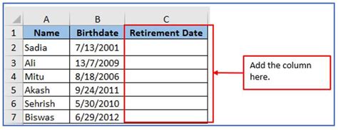 How To Calculate Retirement Date According To Birthdate Formula In Excel Resource