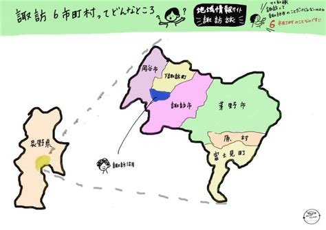 諏訪地域ってどんな地域 諏訪6市町村をイラストでご紹介 諏訪旅
