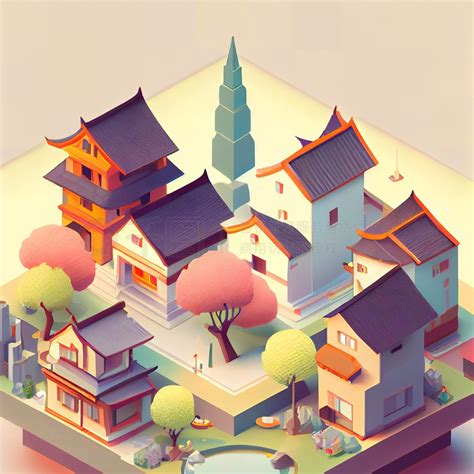 D数字艺术 D风城市建筑模型 D场景 AI平面元素免费下载 png格式 像素 编号 千图网