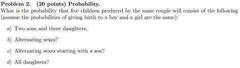 Solved Problem Points Probability What Is The Chegg Com