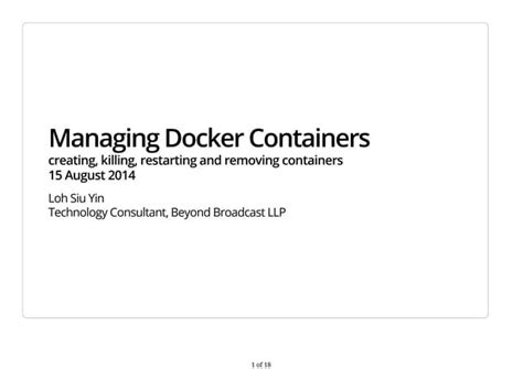 Managing Docker Containers Ppt