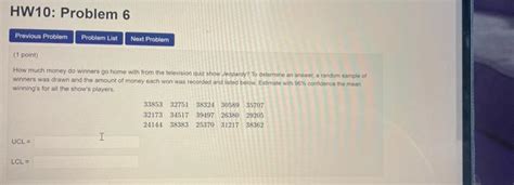 Solved Hw10 Problem 6 Previous Problem Problem List Next