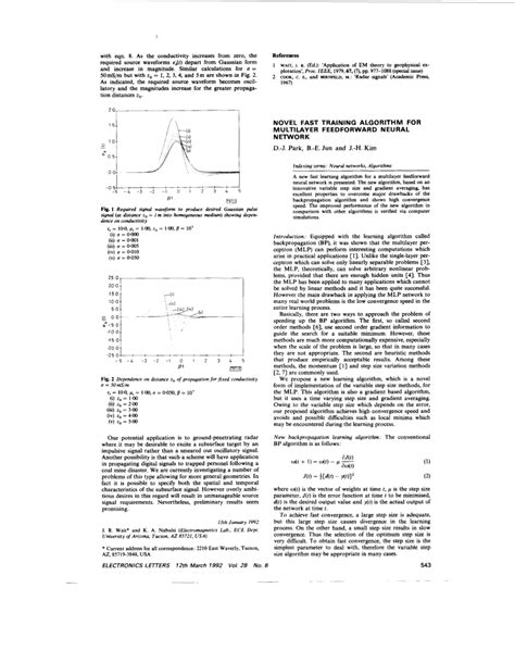Pdf Novel Fast Training Algorithm For Multilayer Feedforward Neural Network