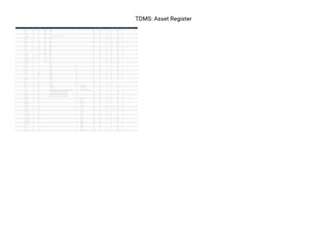Tdms Asset Register Pdf