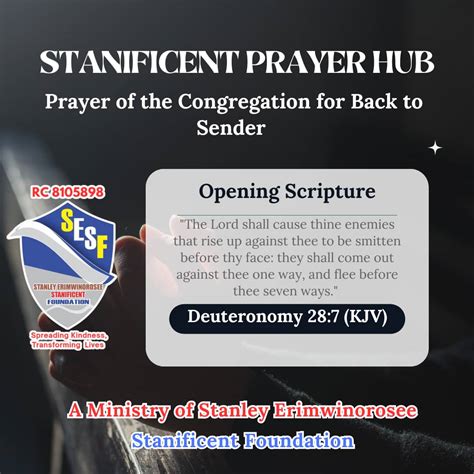 Prayer Of The Congregation For Back To Sender Stanificent Global