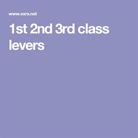St Nd Rd Class Levers Science Education Lever Kinesiology St Nd Rd Class Levers Science Education Lever Kinesiology