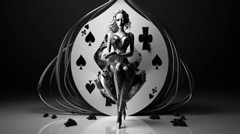 포커와 카지노를 위한 하트 카드 디자인의 현대적인 흑백 여왕 표준 크기의 3d 렌더링 그림 스페이드 킹 카드 덱 카드 배경