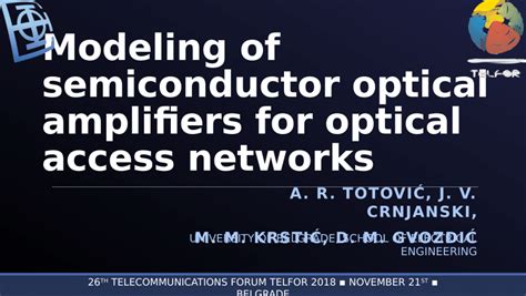 Pdf Modeling Of Semiconductor Optical Amplifiers For Optical Access