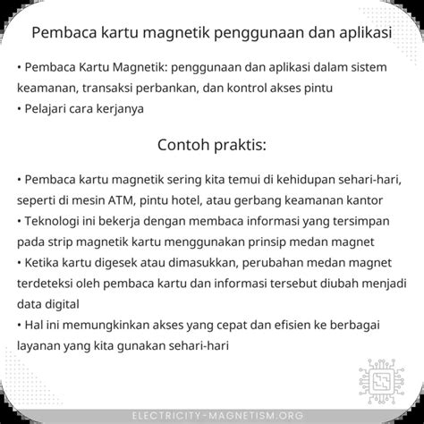 Pembaca Kartu Magnetik Penggunaan Dan Aplikasi Electricity Magnetism