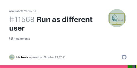 Run As Different User · Issue 11568 · Microsoftterminal · Github
