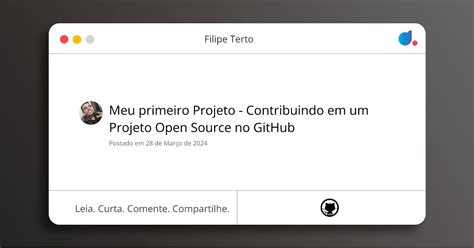 Meu Primeiro Projeto Contribuindo Em Um Projeto Open Source No Github