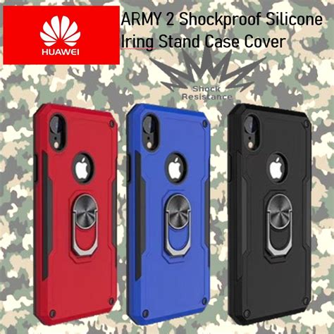 ARMY Shockproof HUAWEI Y PRIME NOVA T Y Y P P PRO MATE Silicone Iring Stand Case Cover