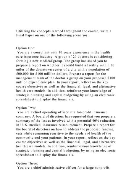 Utilizing The Concepts Learned Throughout The Course Write A Fidocx