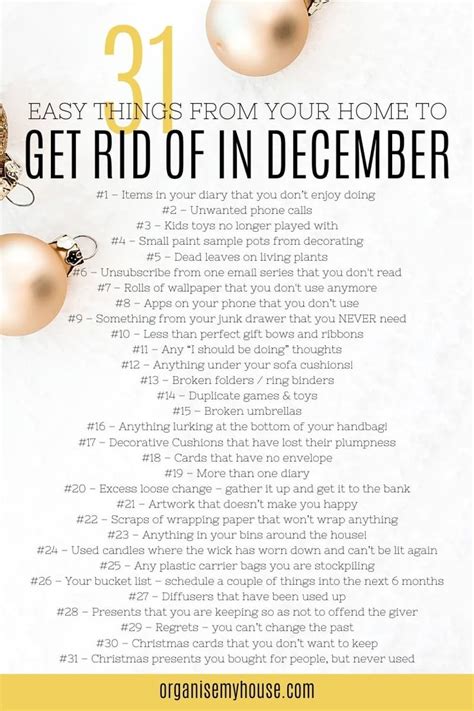 Things To Get Rid Of In December Free Clutter Checklist