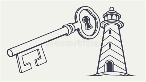 Key And Lighthouse Vector Guidance And Discovery Vector Design Generative Ai Stock Vector