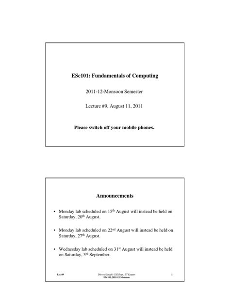 Esc101 Fundamentals Of Computing Esc101 Fundamentals Of Computing
