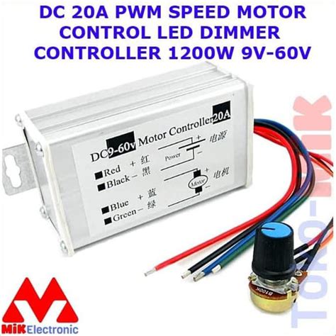 Jual Dc 20a Pwm Speed Motor Control Led Dimmer Controller 1200w 9v 60v Shopee Indonesia