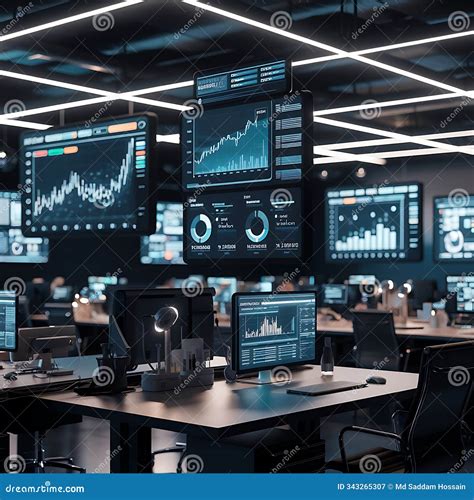 Digital Command Center Displaying Real Time Data And Analytical