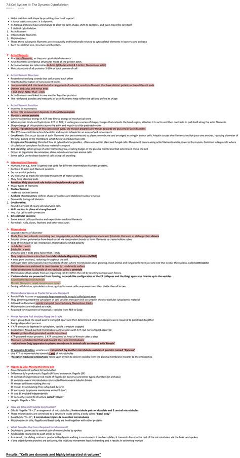 7 6 Cell System Iii The Dynamic Cytoskeleton Helps Maintain Cell