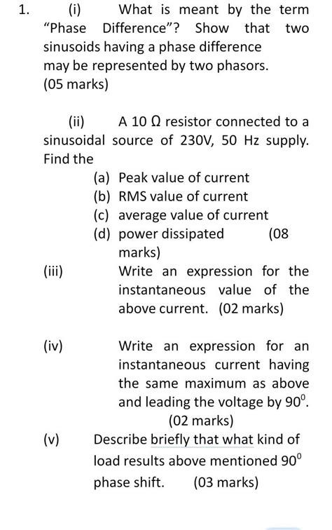 Solved I What Is Meant By The Term Phase Difference