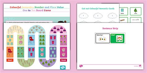 Colourful Semantics Number One To Ten Board Game Twinkl