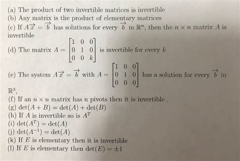Solved A The Product Of Two Invertible Matrices Is Chegg Com