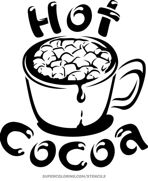 Stencil Of Hot Cocoa Cup Free Printable Papercraft Templates