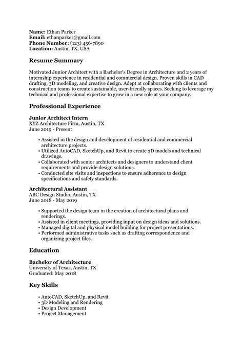 Architecture Resume Examples And Templates 2025 Resume Buildr
