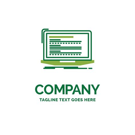 Code Coding Computer Monoblock Laptop Flat Business Logo Template