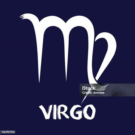 손으로 그린 조디악 표지판 파란색 배경에 흰색 처녀 자리 조디악 아이콘입니다 조디악의 점성술 상징 베다 점성술 0명에 대한 스톡 벡터 아트 및 기타 이미지 Istock