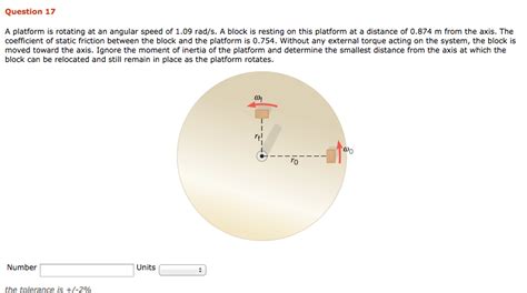 solved a platform is rotating at an angular speed of 1 09