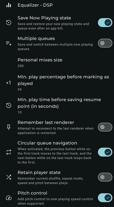 Settings Playback Playback Wiki Symfonium Support