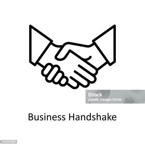 비즈니스 핸드셰이크 벡터 개요 아이콘 디자인 그림입니다 흰색 배경에 비즈니스 및 금융 기호 Eps 10 파일 경영자에 대한 스톡 벡터 아트 및 기타 이미지 Istock