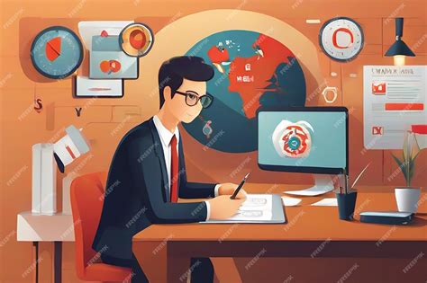 Premium Photo Business Man Planning Digital Marketing Programming