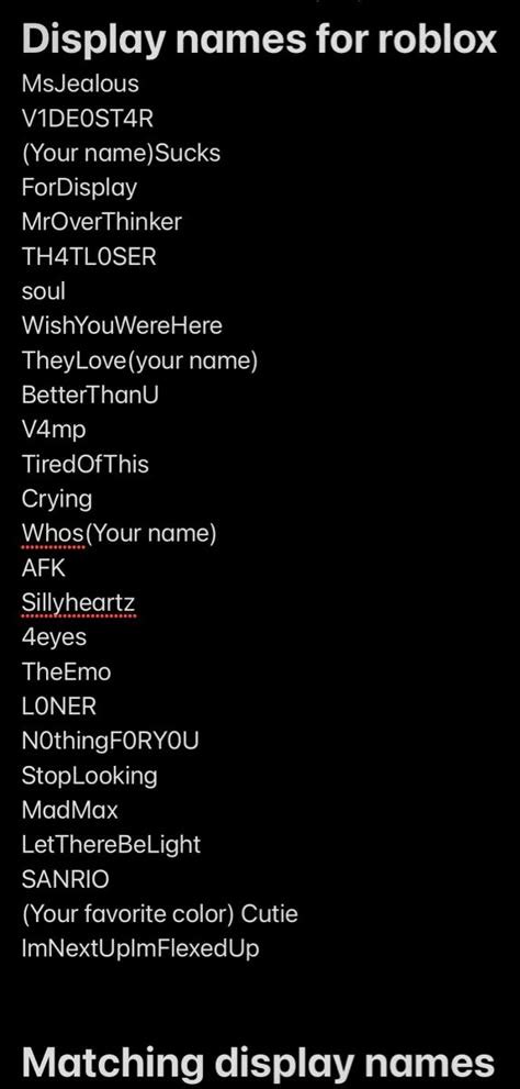 Display Names