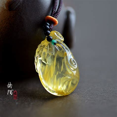 流星雨。金珀佛瓜琥珀吊坠项链 Elain1
