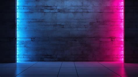 Premium Photo Glow Of Neon Lights In Wall For Background Text