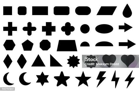 기본 모양 세트입니다 간단한 지오메트리 모양을 설정합니다 기하학적 기본 형식 아이콘 0명에 대한 스톡 벡터 아트 및 기타 이미지 0명 검은색 기하 Istock