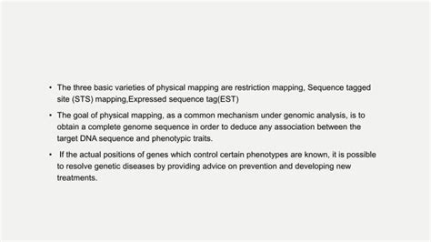 Physical Mapping Restriction Map Sts Map Est Map Pptx